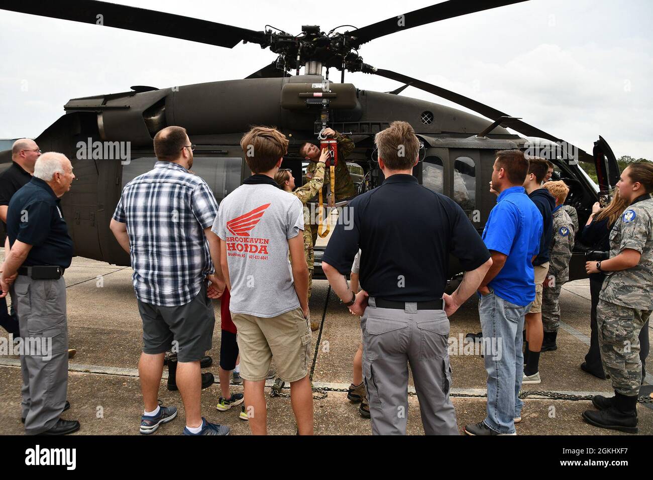 The tour continues outside as participants watch 1st Lt. Katie Rummery ...