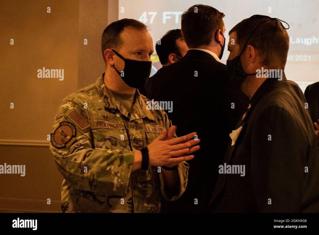 Col. Craig Prather, 47th Flying Training Wing commander, talks to ...