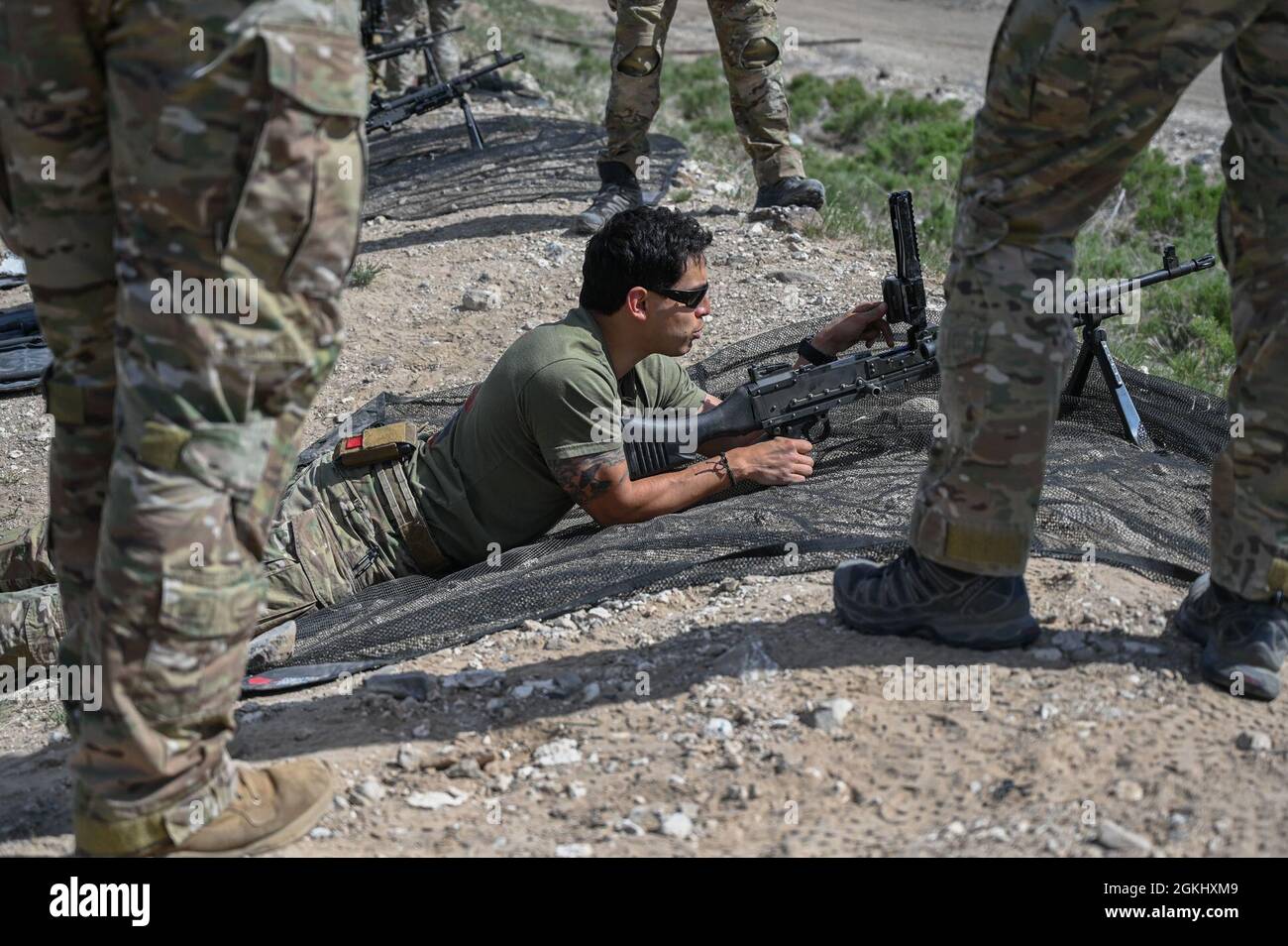 A U.S. Air Force tactical air control party Airman with the 5th Air ...