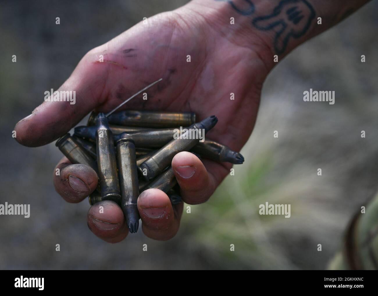 A U.S. Air Force tactical air control party Airman with the 5th Air ...