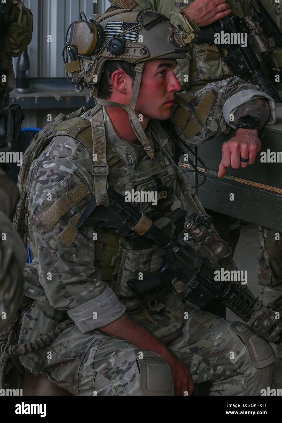 A U.S. Air Force tactical air control party Airman with the 5th Air ...