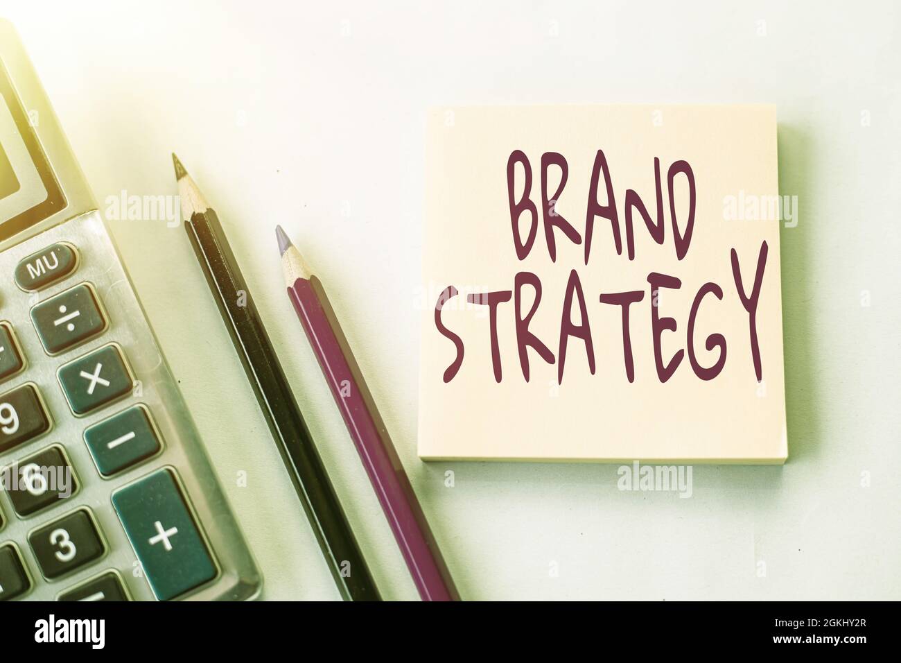 Sign displaying Brand Strategy. Internet Concept Longterm plan for the ...