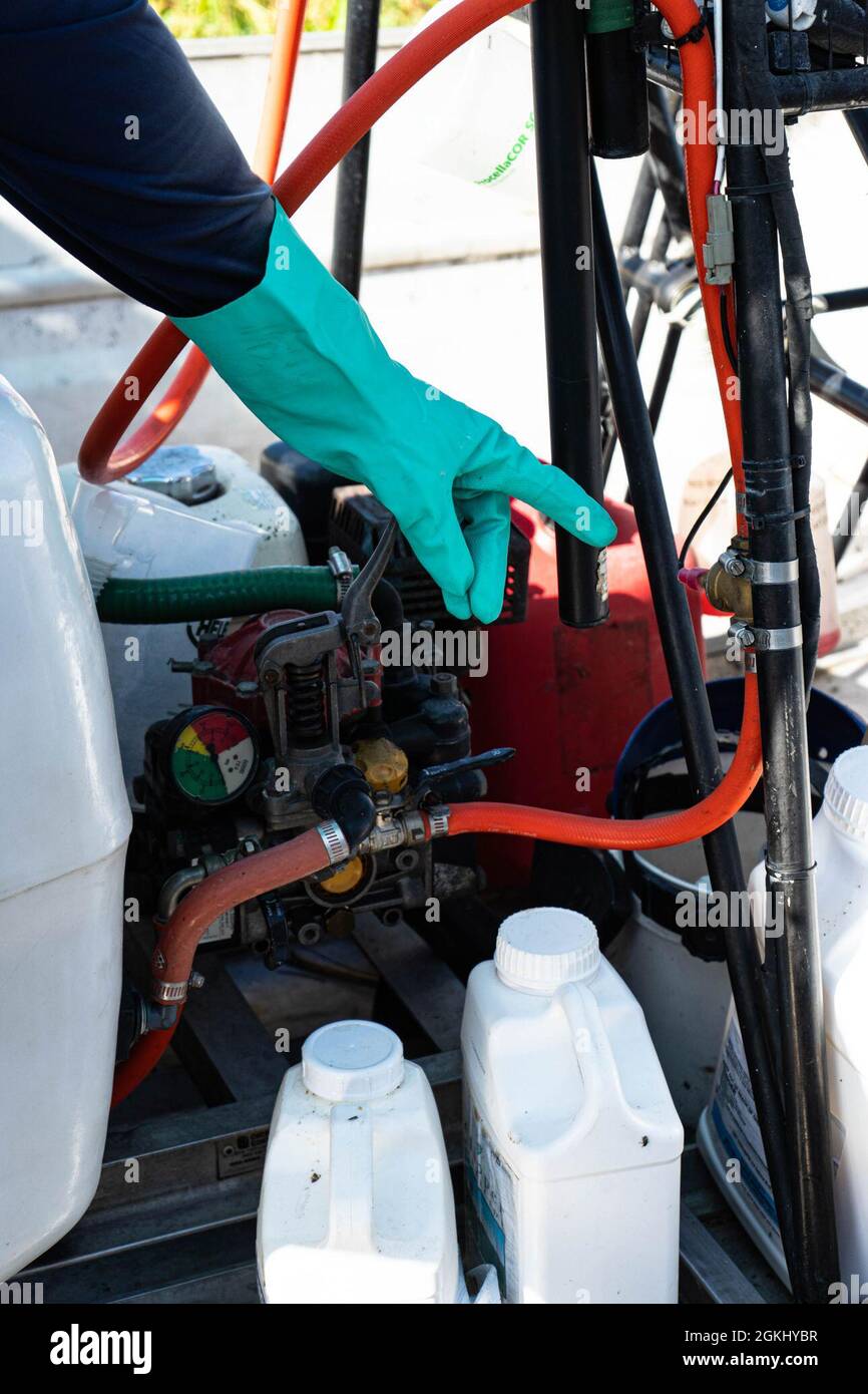 Applied Aquatics, licensed applicator, Jeff Smith points to the Spray ...