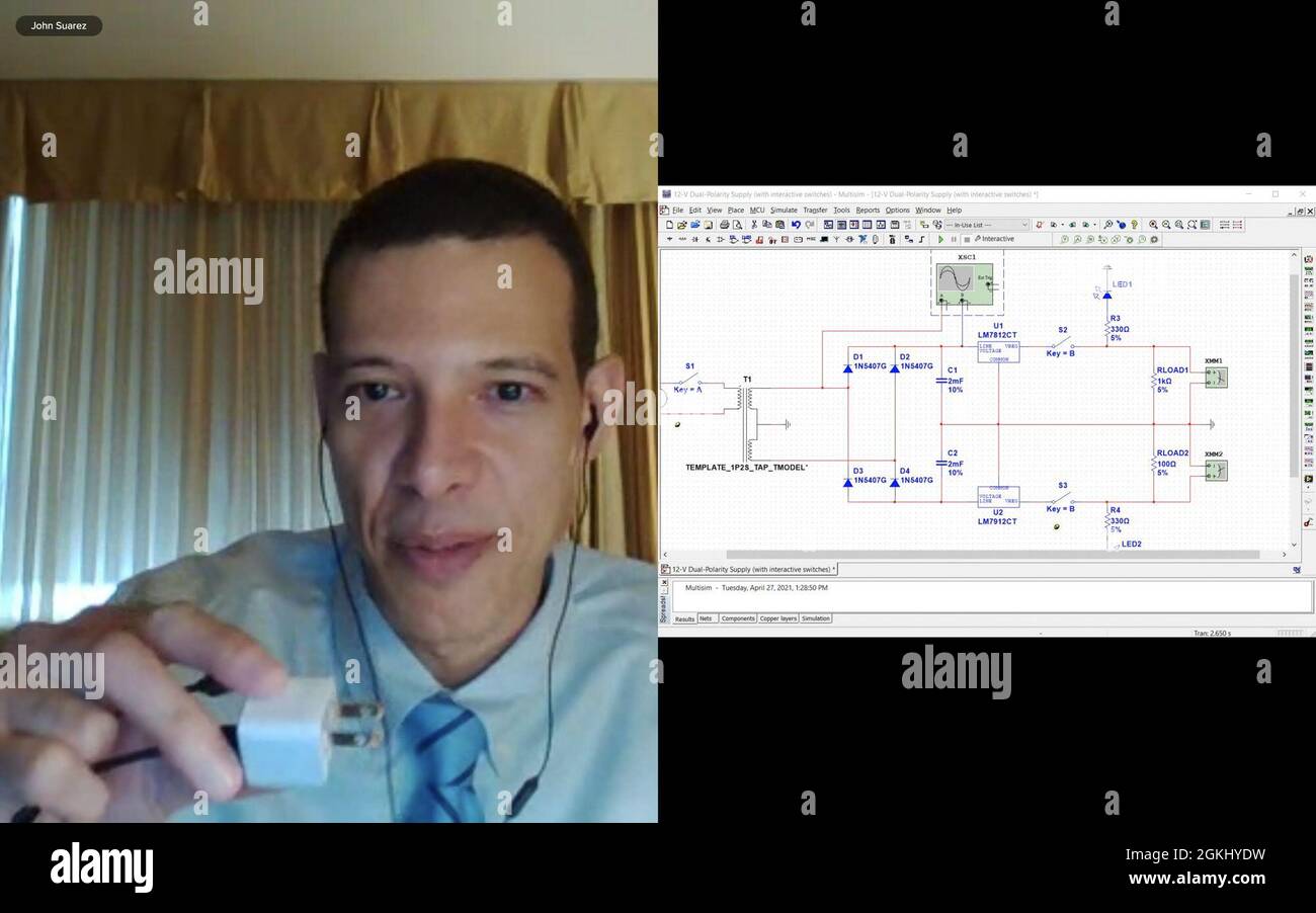 Dr. John Suarez from Widener University makes a power circuitry ...