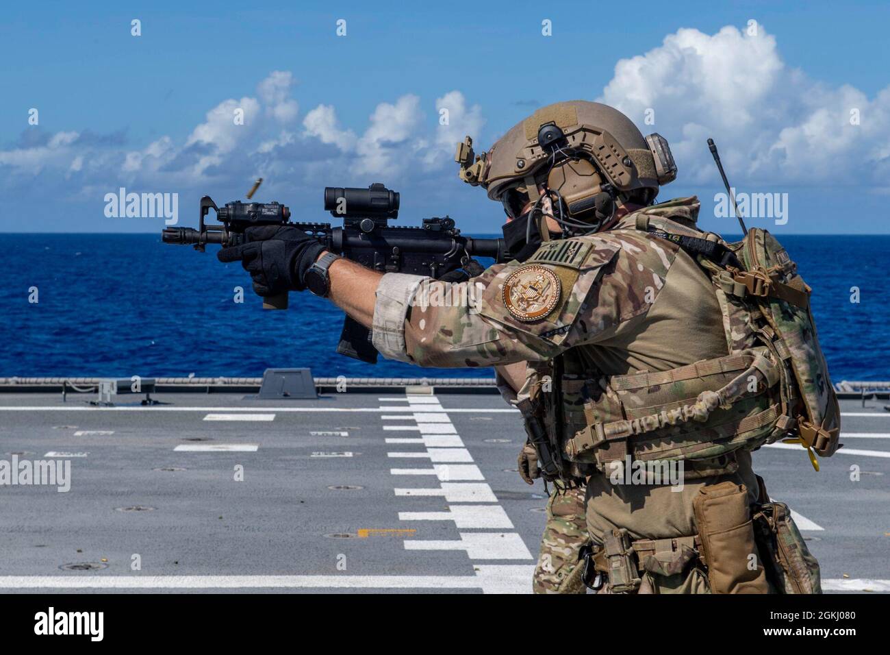 PACIFIC OCEAN (April 28, 2021) A member of the U.S. Coast Guard Law ...