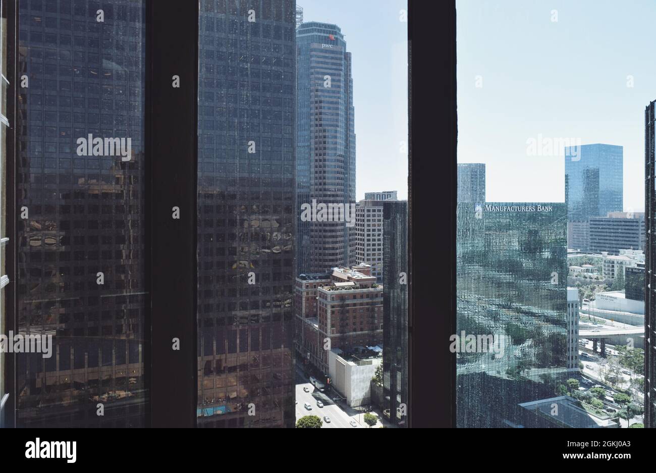 LOS ANGELES, UNITED STATES - Jul 22, 2016: The view of Downtown LA ...