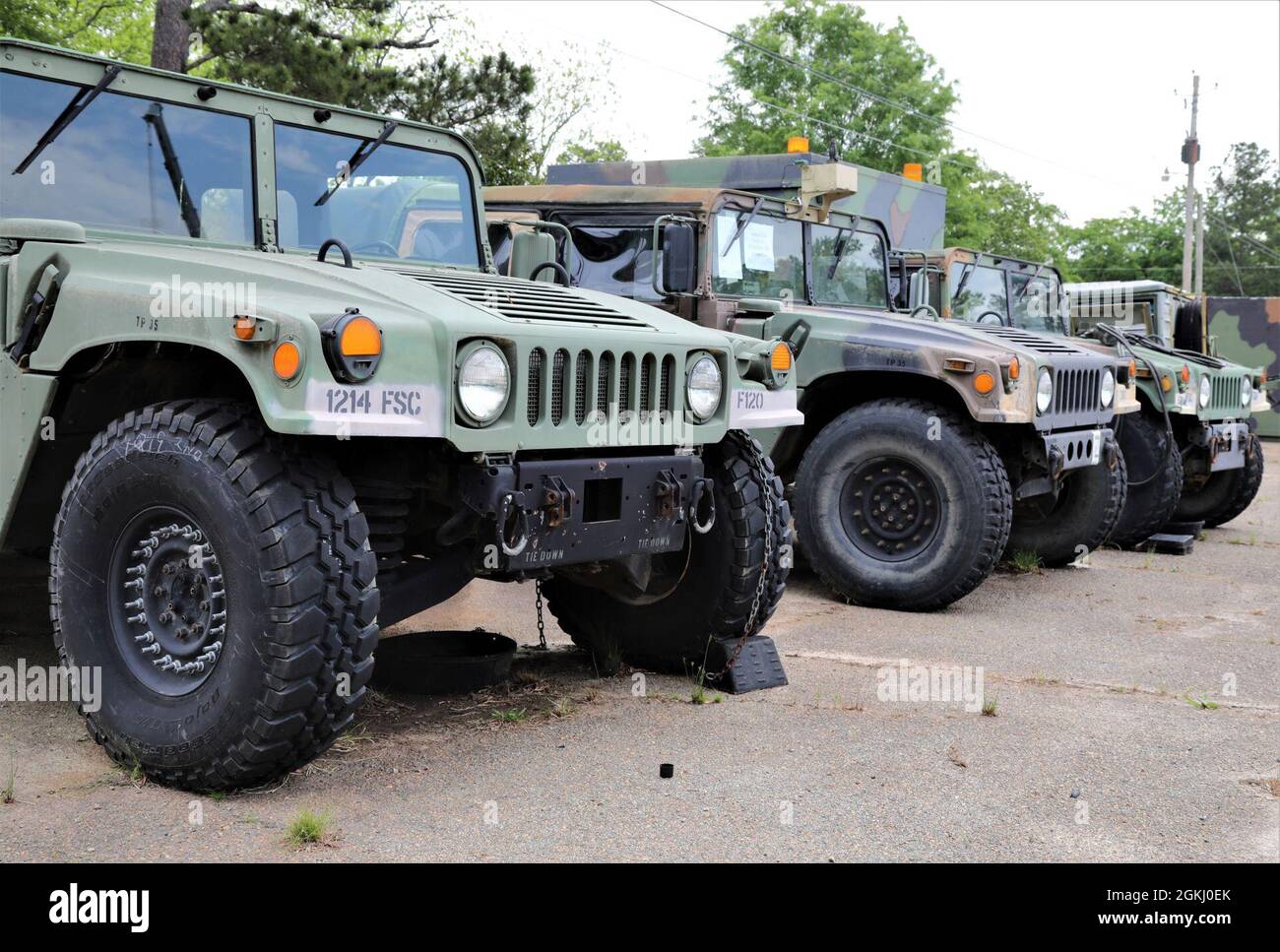 Humvees assigned to 1214th Forward Support Company, 1st Battalion ...