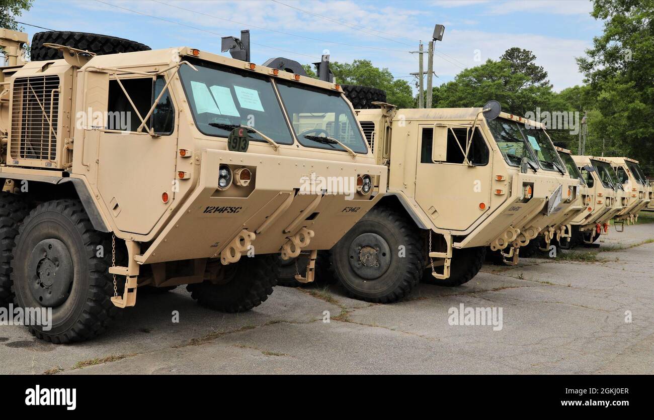 Heavy expanded mobility tactical trucks assigned to 1214th Forward ...