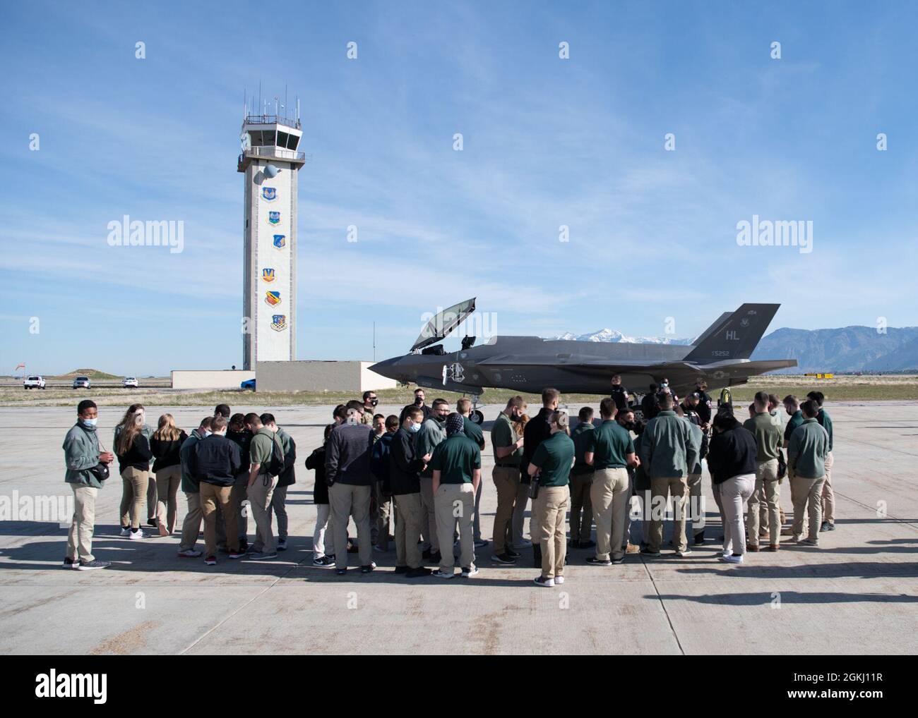Students from the Utah Military Academy, Camp Williams Campus, watch U ...