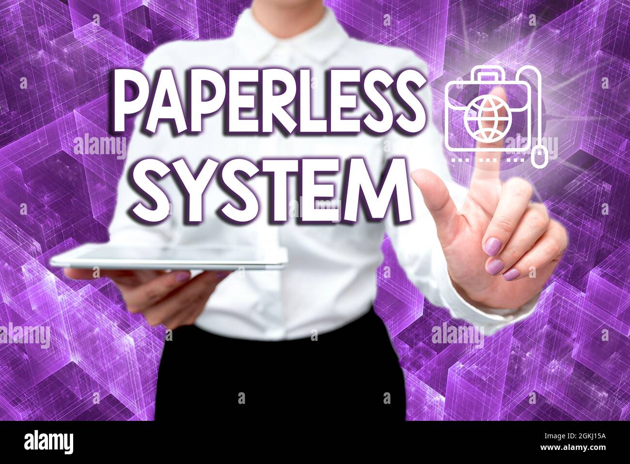 Sign displaying Paperless System. Concept meaning storage or ... Sign displaying Paperless System. Concept meaning storage or ...