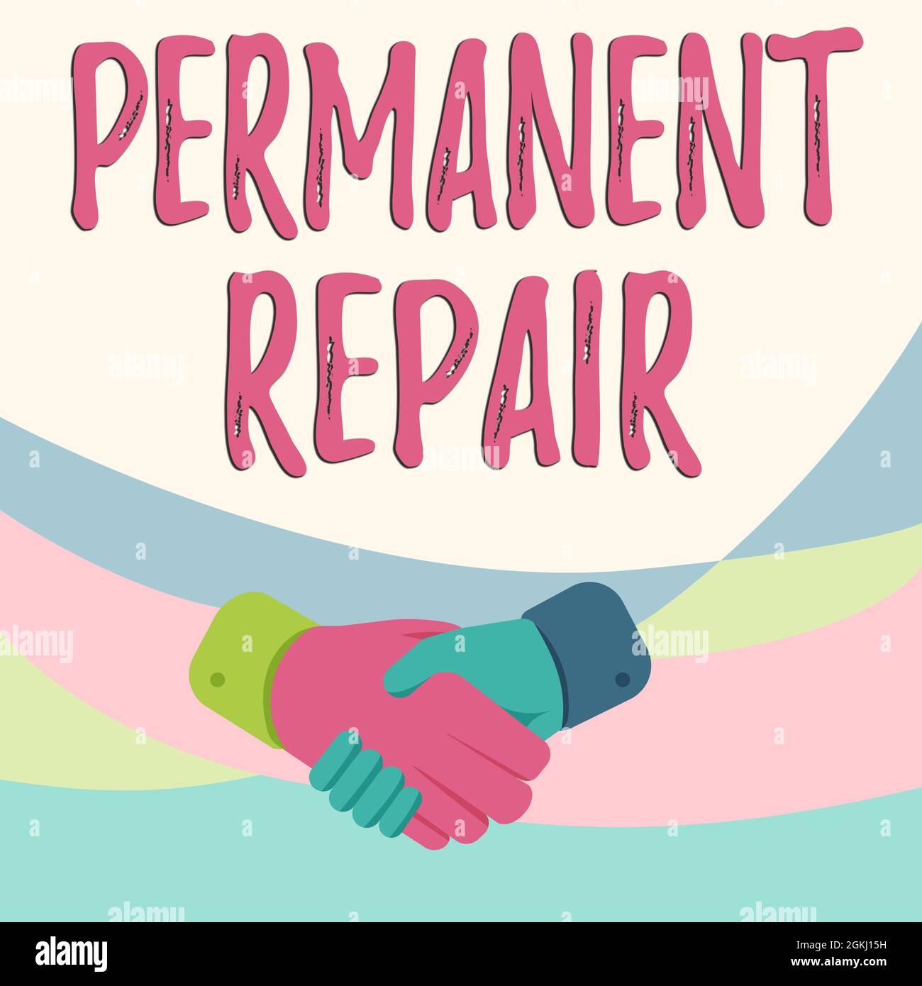 Text sign showing Permanent Repair. Word Written on A repair of an ...