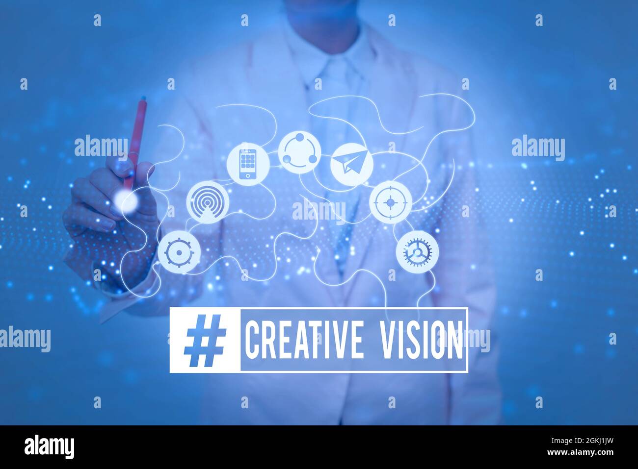 Text caption presenting Creative Vision. Internet Concept process of ...