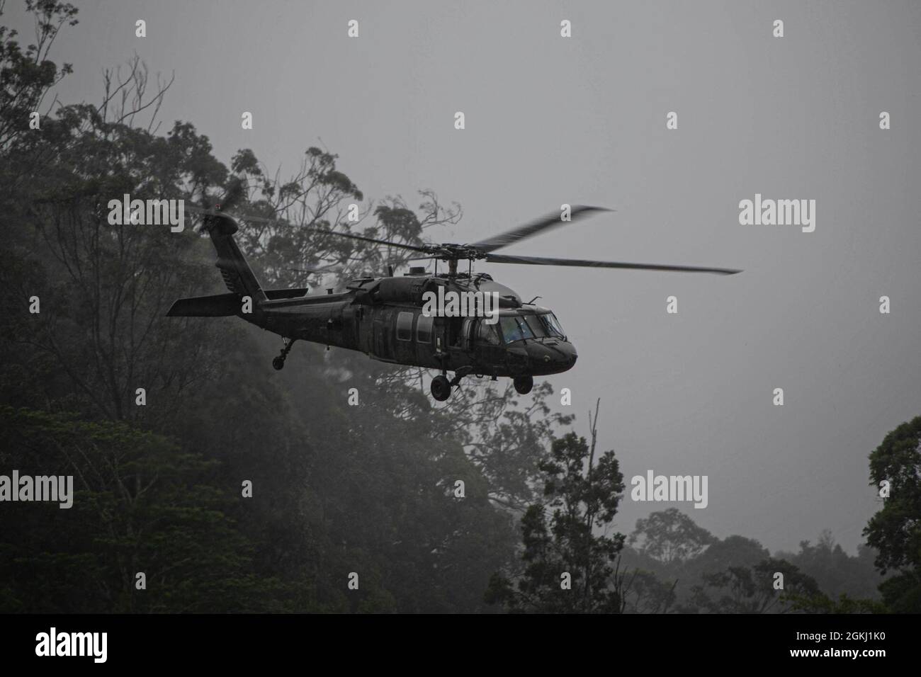 UH-60 Black Hawk takes off after a stop at the Jungle Operations ...