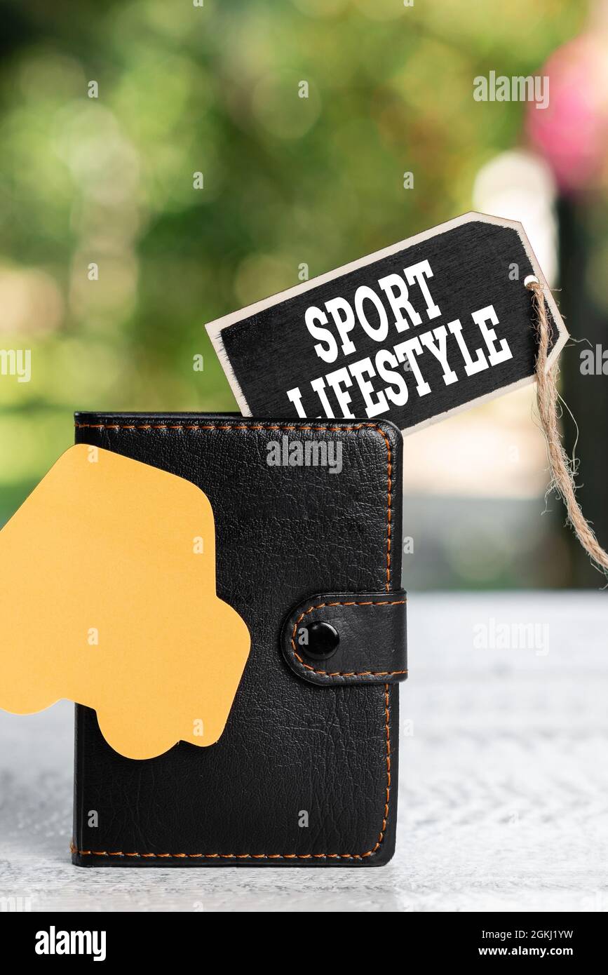 Handwriting text Sport Lifestyle. Internet Concept Fond of sport or ...