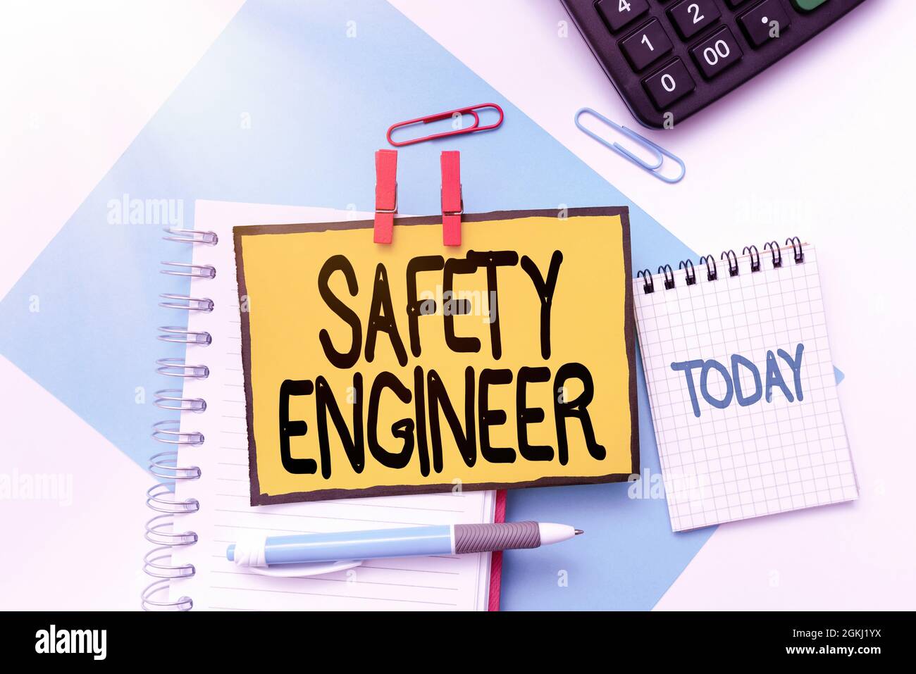 Text sign showing Safety Engineer. Word for person who inspects all ...