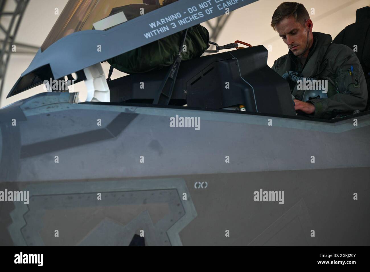 U.S. Air Force Maj. Robert Hicks, 58th Fighter Squadron pilot, prepares ...