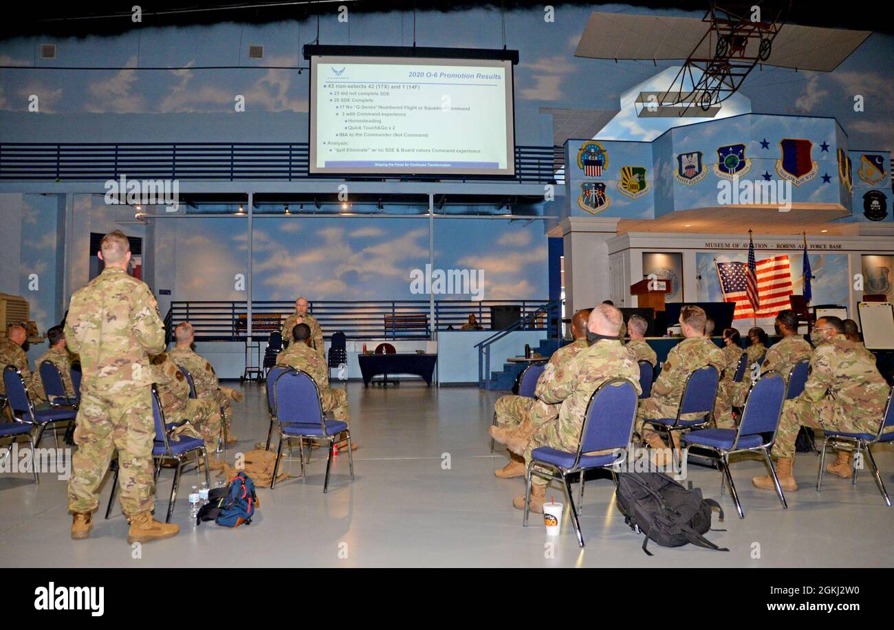 A group of 960th Cyberspace Wing Reserve Citizen Airmen receive a ...