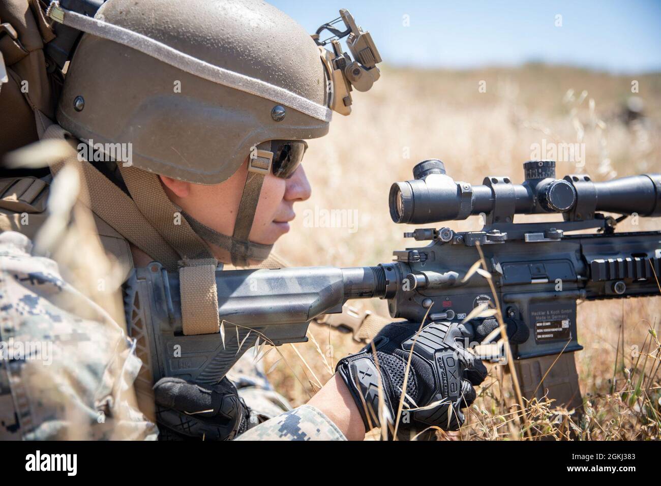 A U.S. Marine with Bravo Company, Battalion Landing Team 1/1, 11th ...