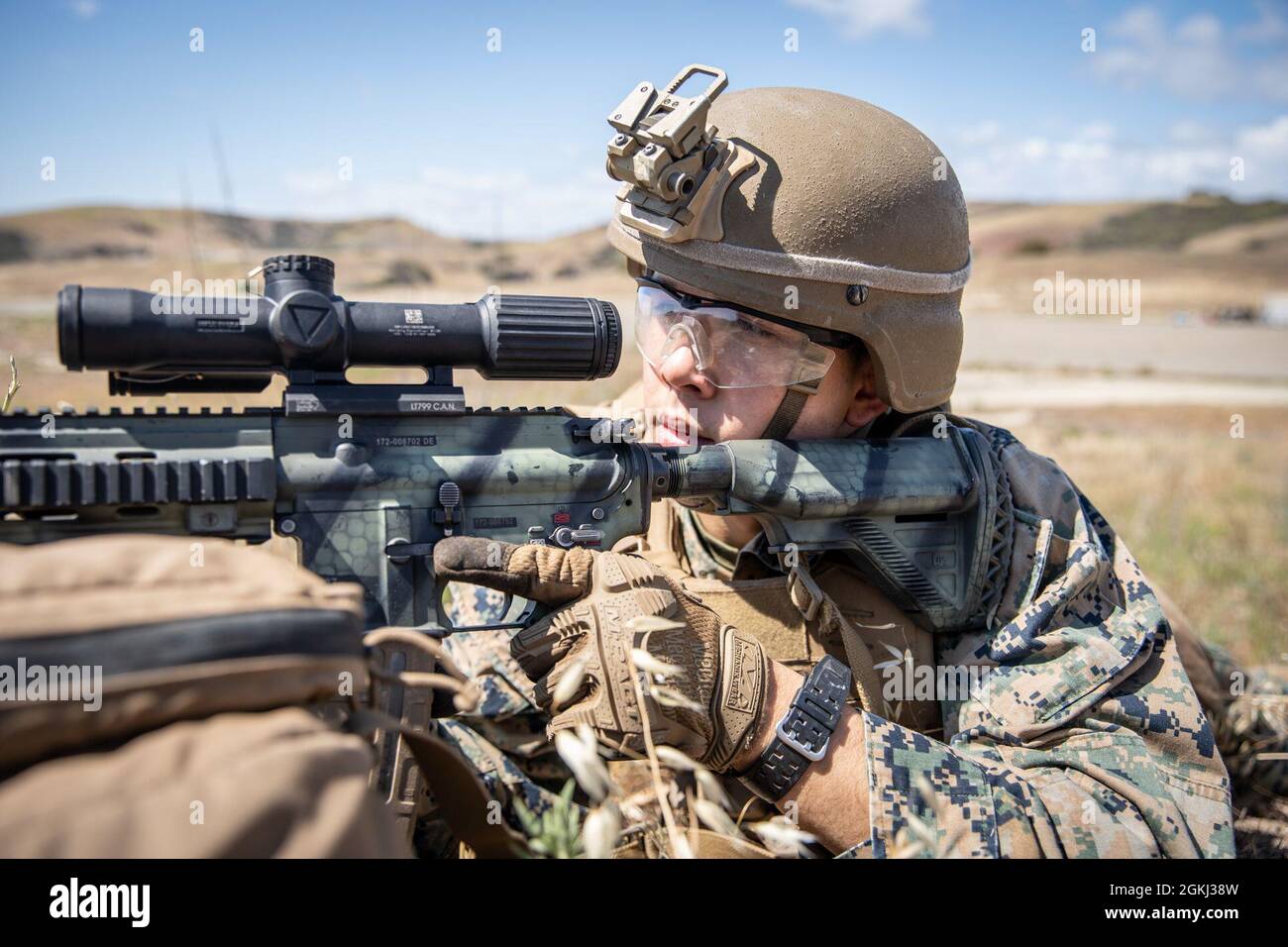 A U.S. Marine with Bravo Company, Battalion Landing Team 1/1, 11th ...