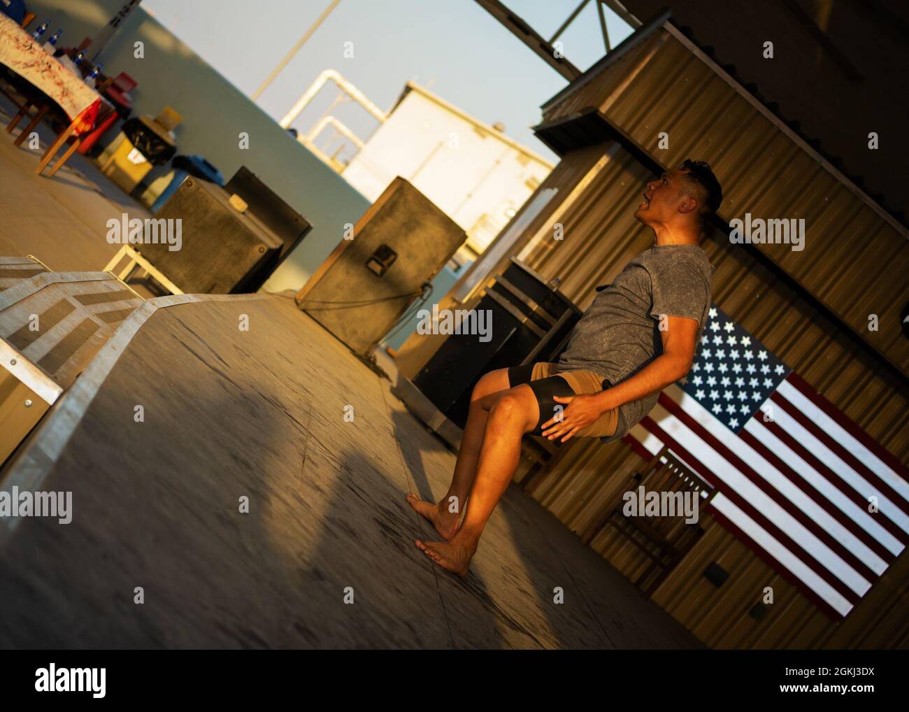 U.S. Air Force Staff Sgt. Michael-Jordan Awong performs during the ...