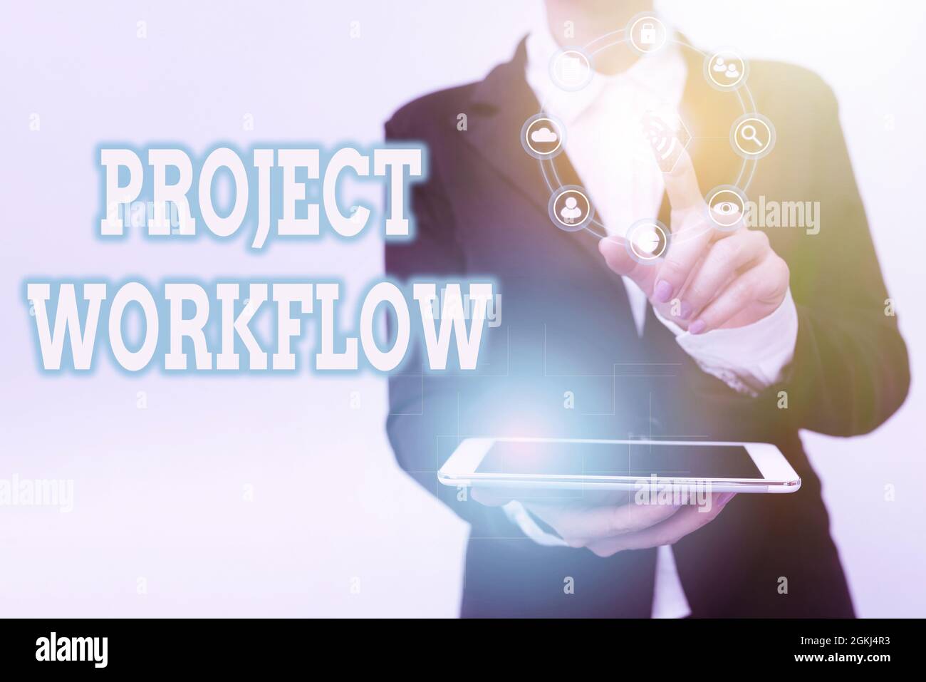 Handwriting text Project Workflow. Business approach series of steps ...