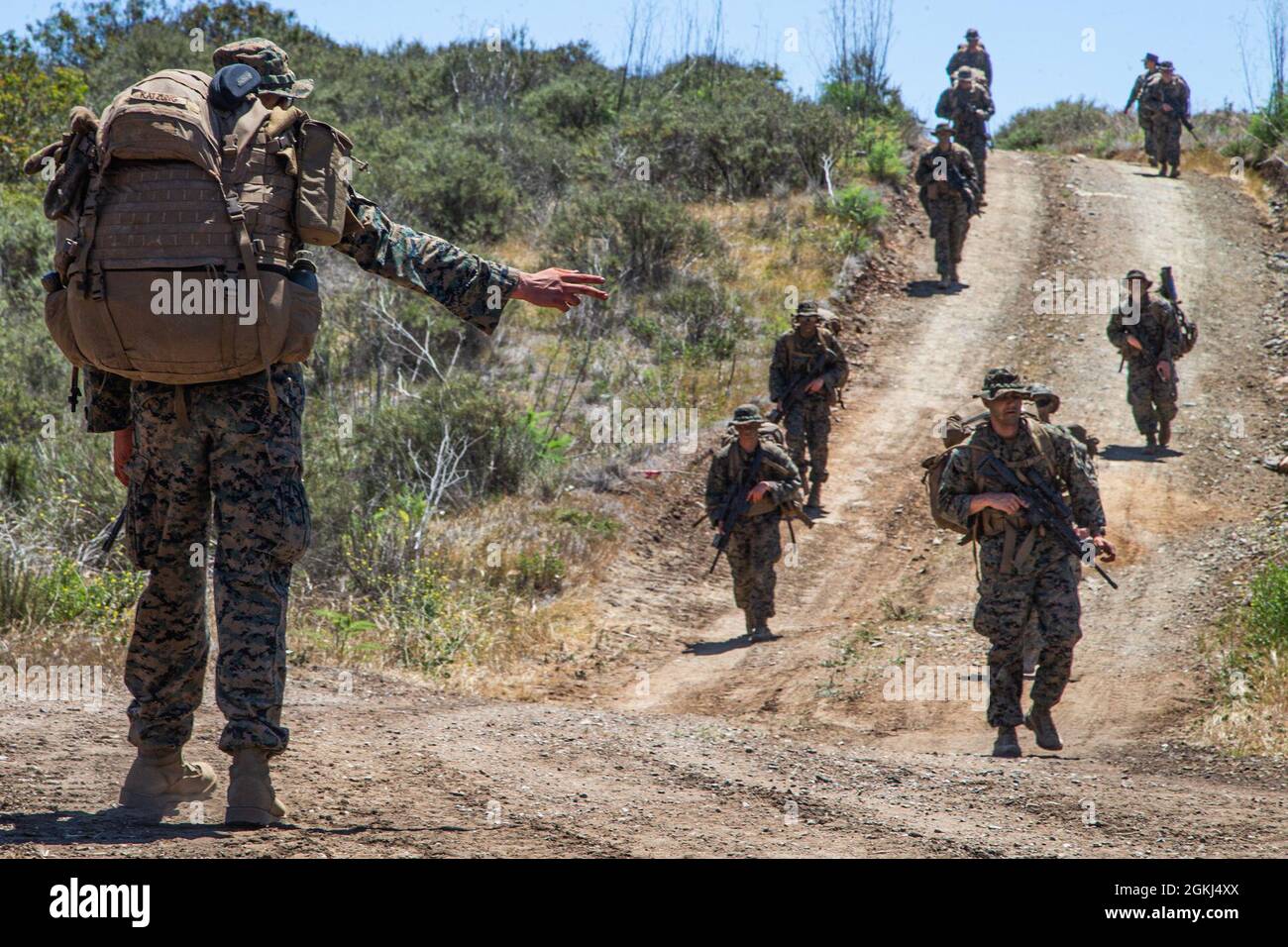 A U.S. Marine with Alpha Company, Infantry Training Battalion, School ...