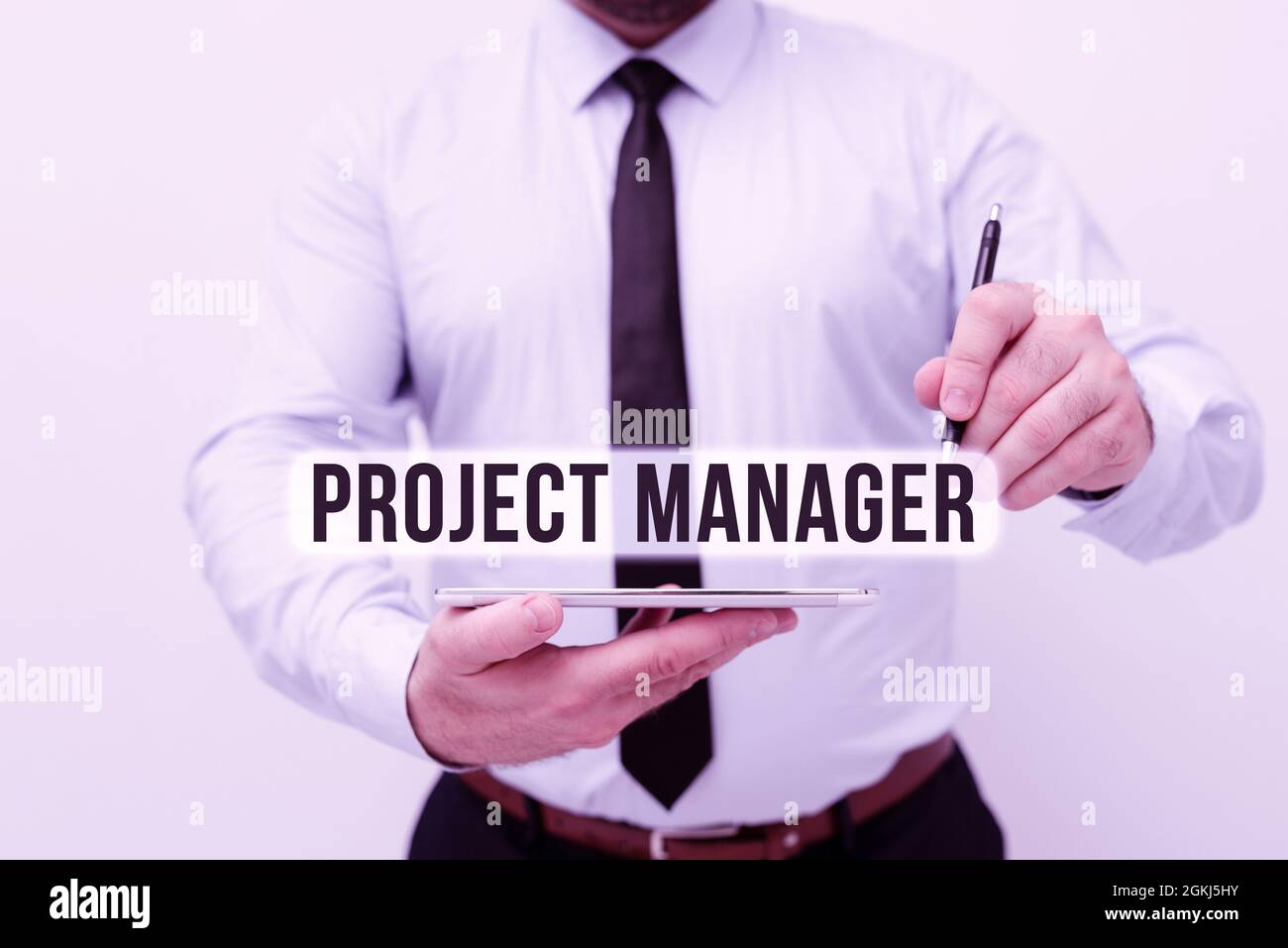 Conceptual caption Project Manager. Internet Concept overall charge of ...