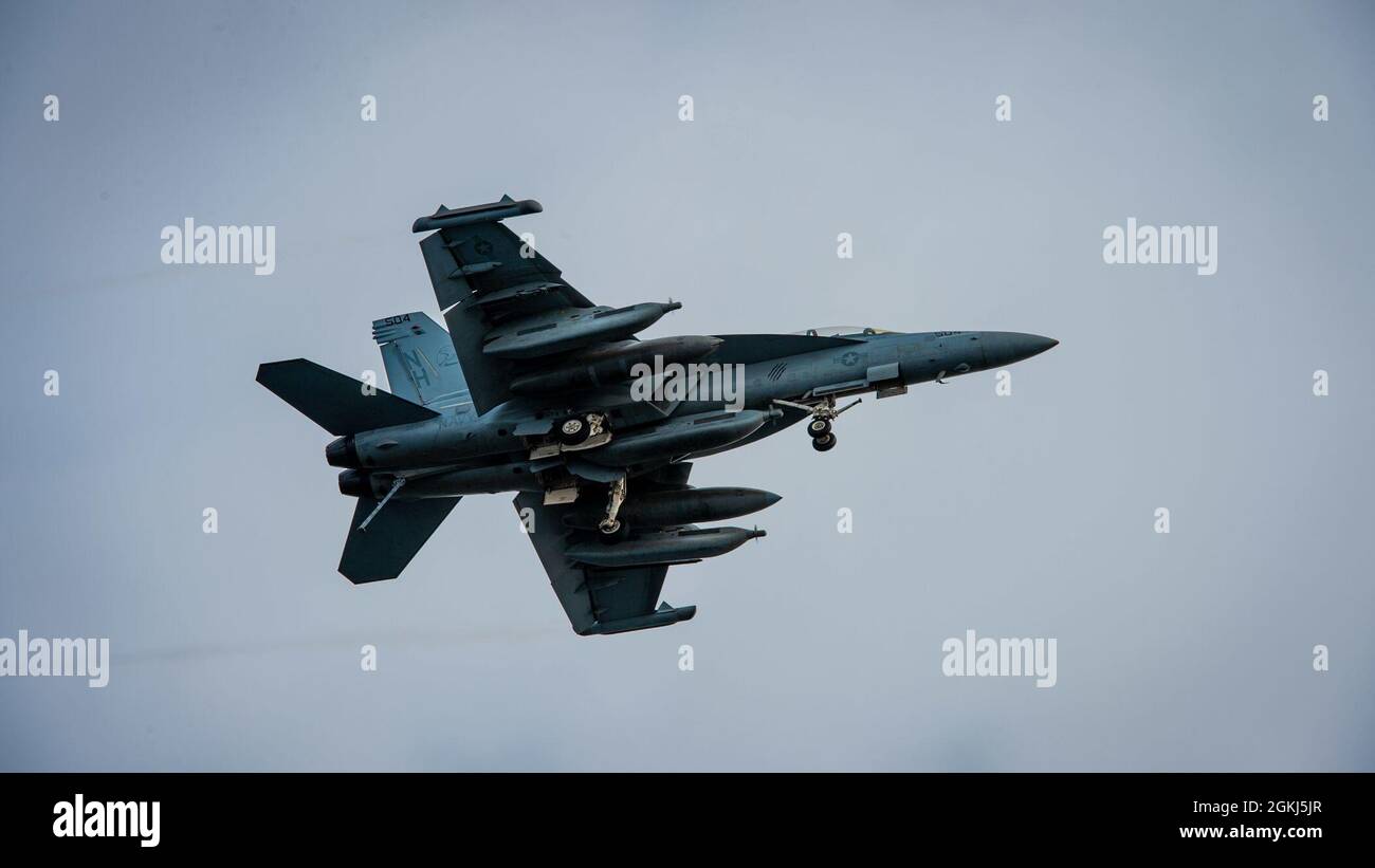 PACIFIC OCEAN (April 29, 2021) An EA-18G Growler, assigned to the “Gray ...