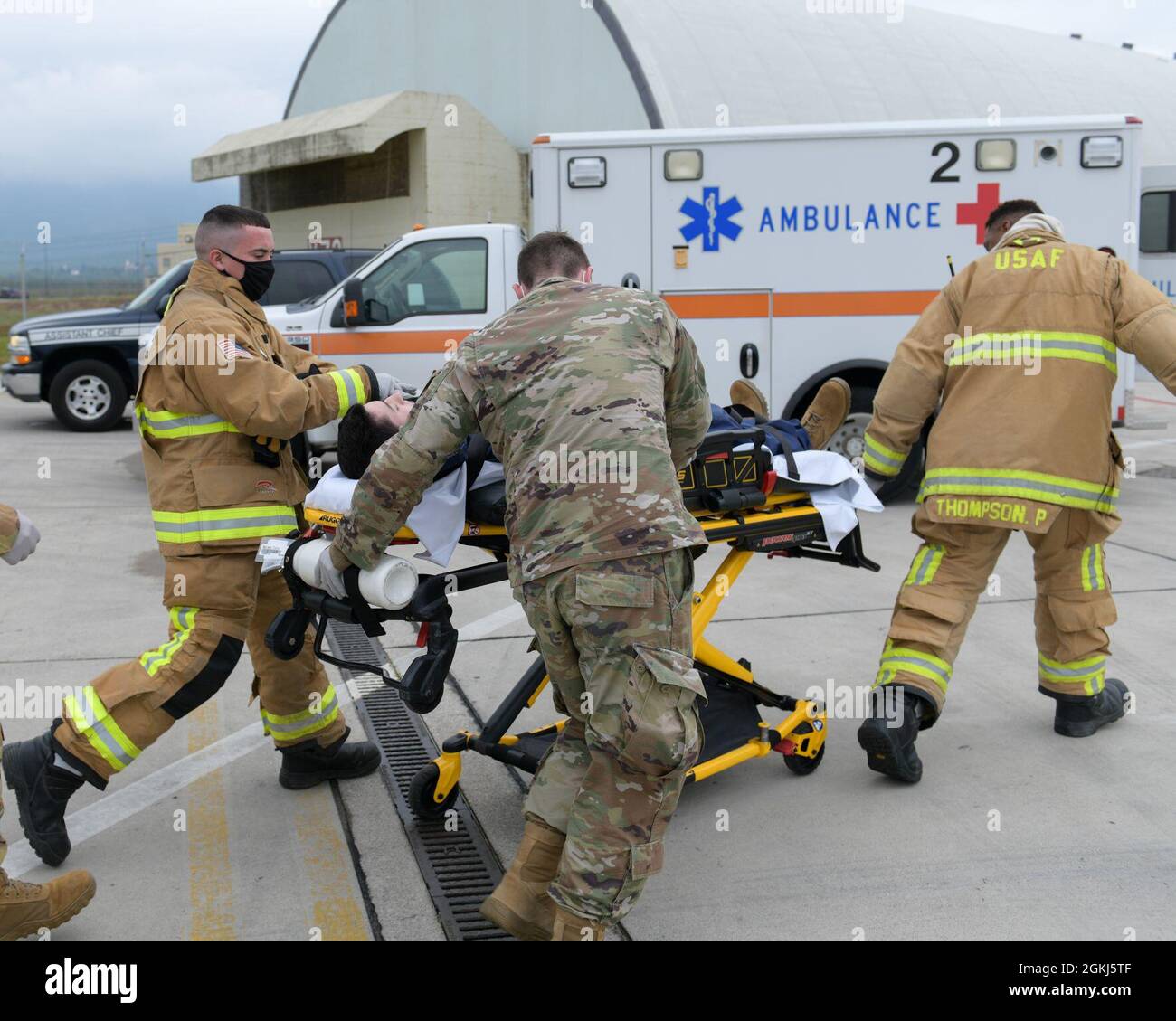 Members from the 31st Civil Engineer Squadron (CES) fire department ...