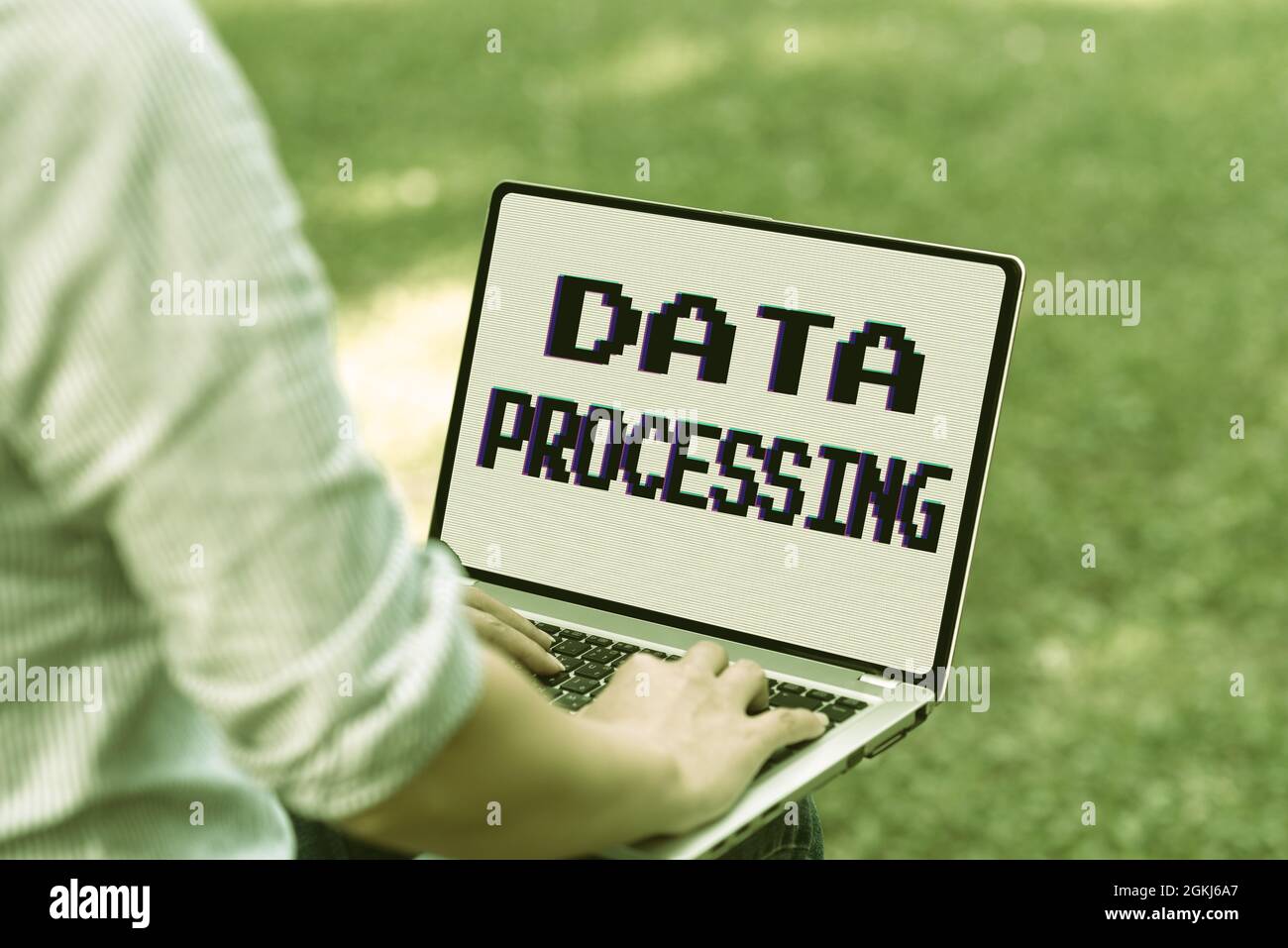 Text caption presenting Data Processing. Business idea collection and manipulation of items of ...