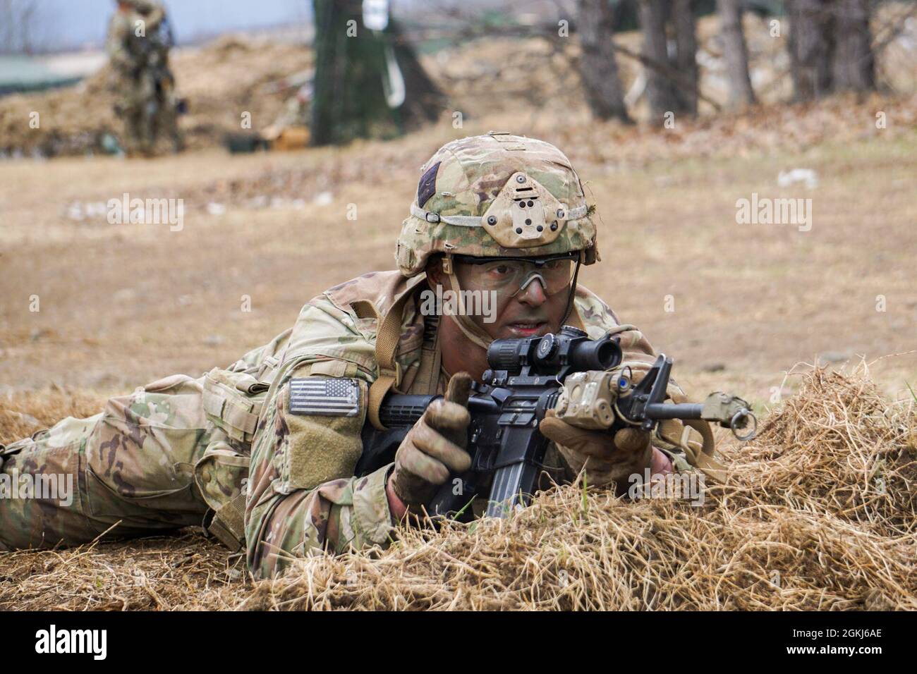 A paratrooper assigned to the 1st Battalion, 501st Parachute Infantry ...