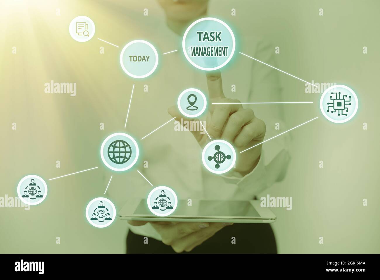 Sign Displaying Task Management Business Overview The Process Of Managing A Task Through Its