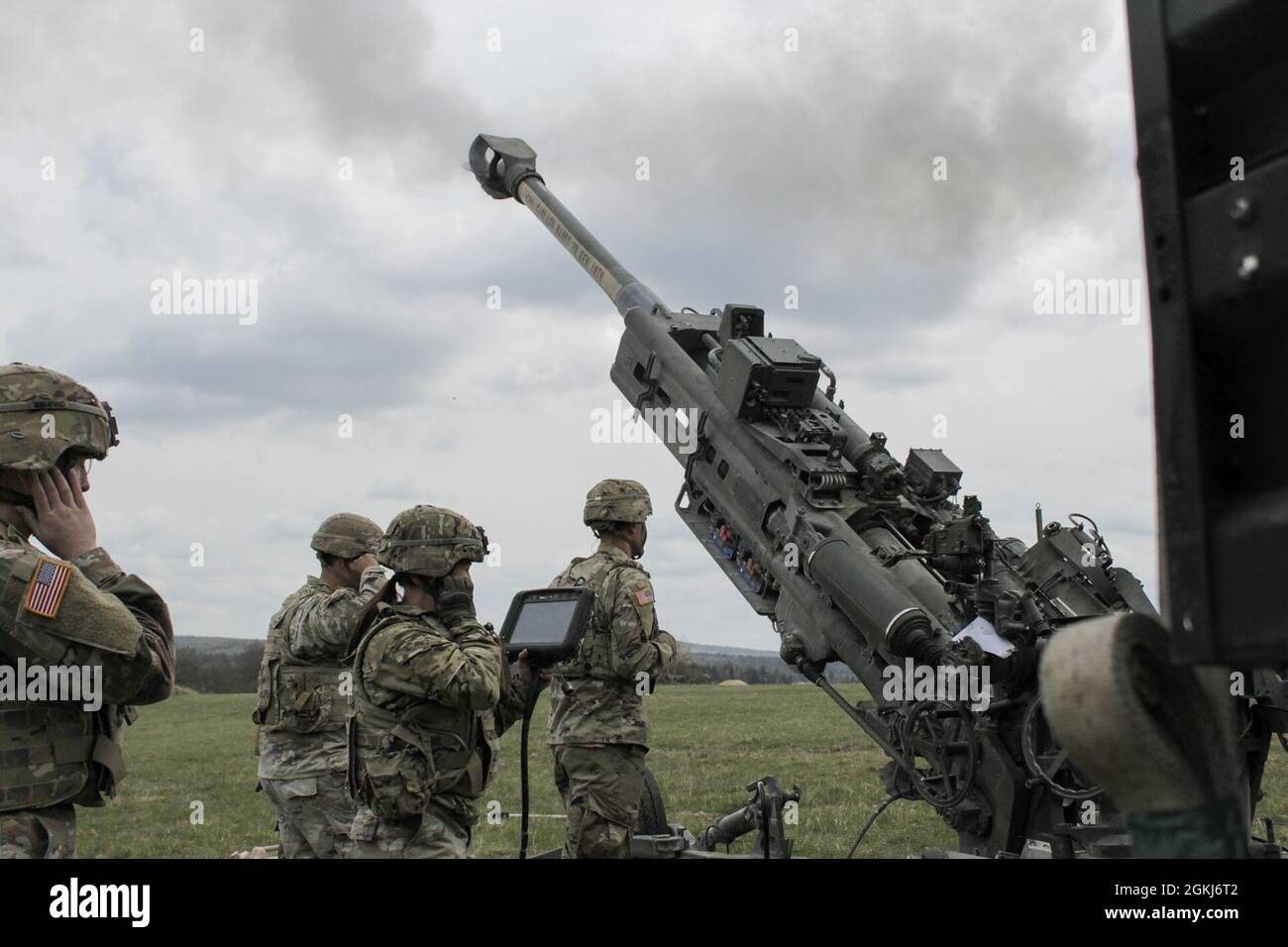 U.S. Soldiers of Bulldog Battery, Field Artillery Squadron, 2d Cavalry ...