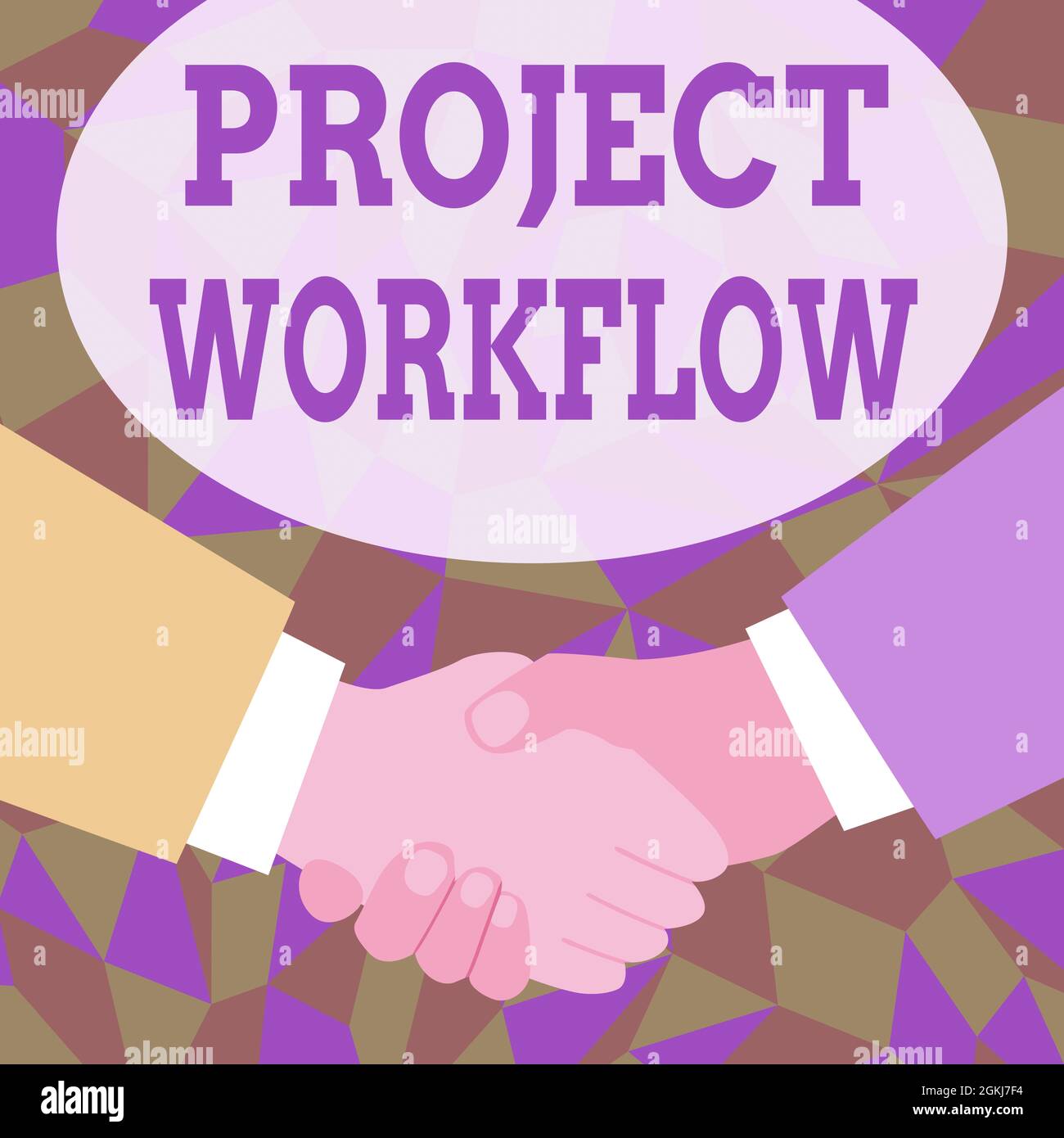 Text caption presenting Project Workflow. Concept meaning series of ...