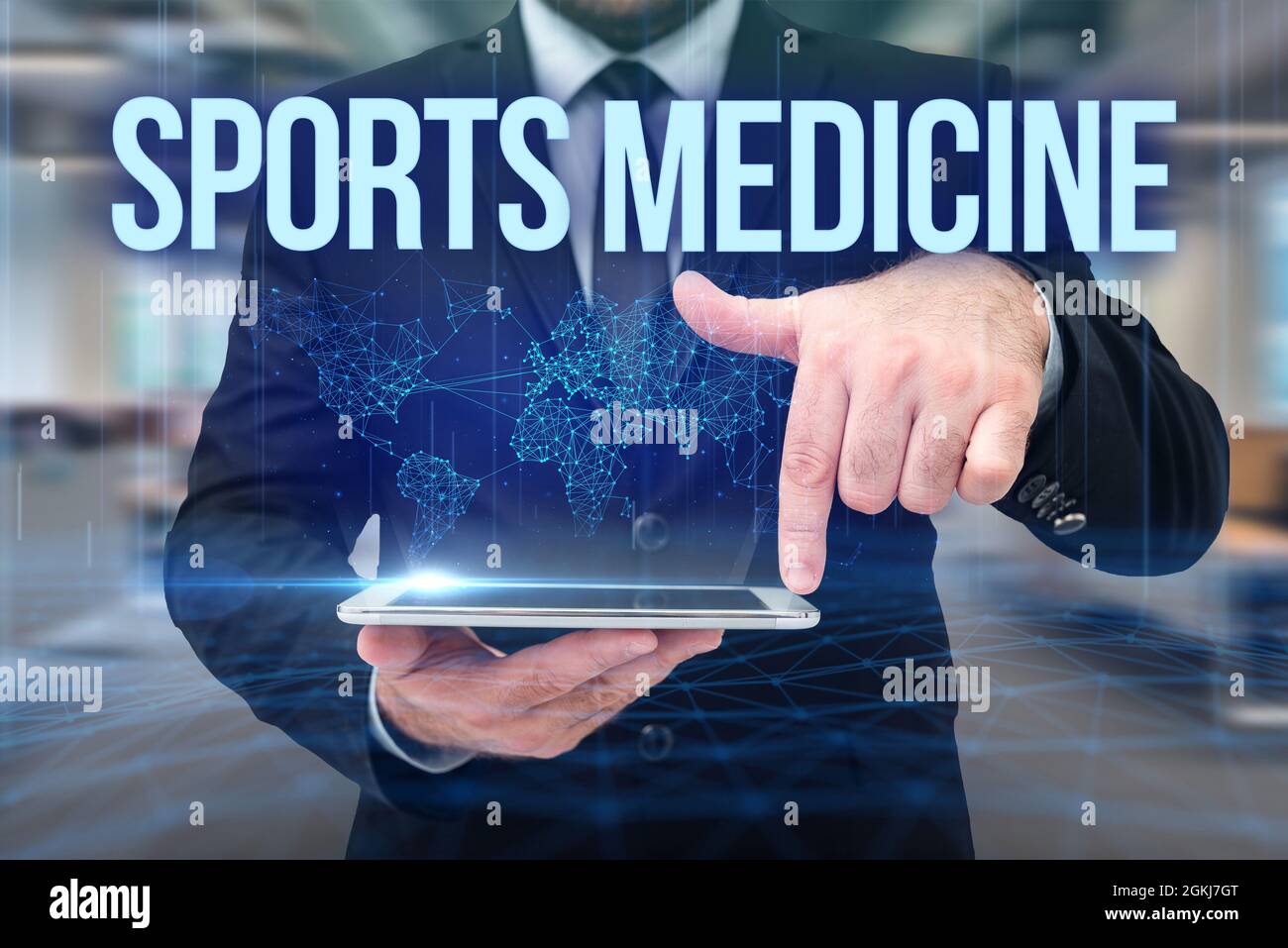 Sign displaying Sports Medicine. Word for treatment and prevention of ...