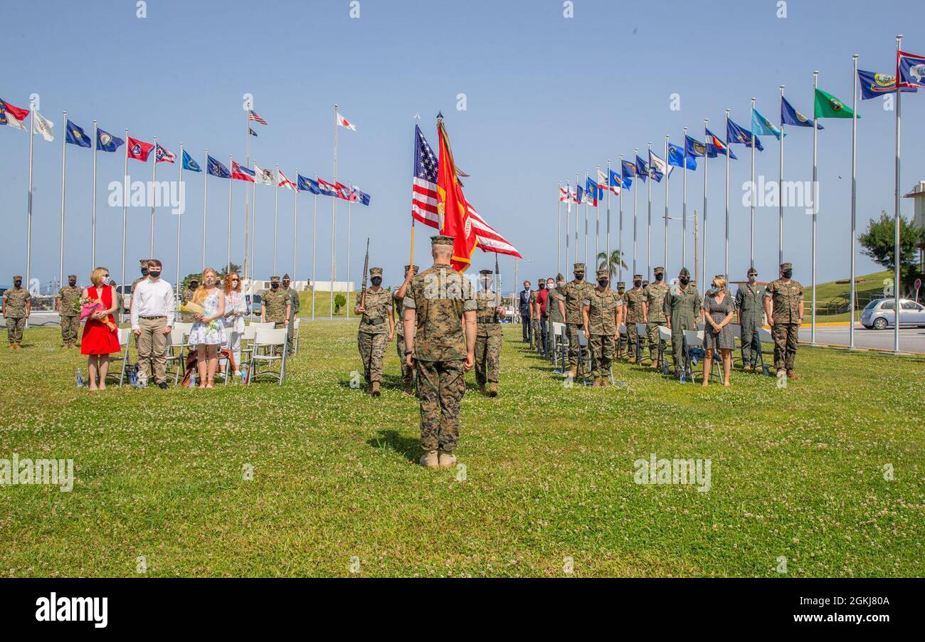 U.S. Marines with 1st Marine Aircraft Wing, attend a retirement ...
