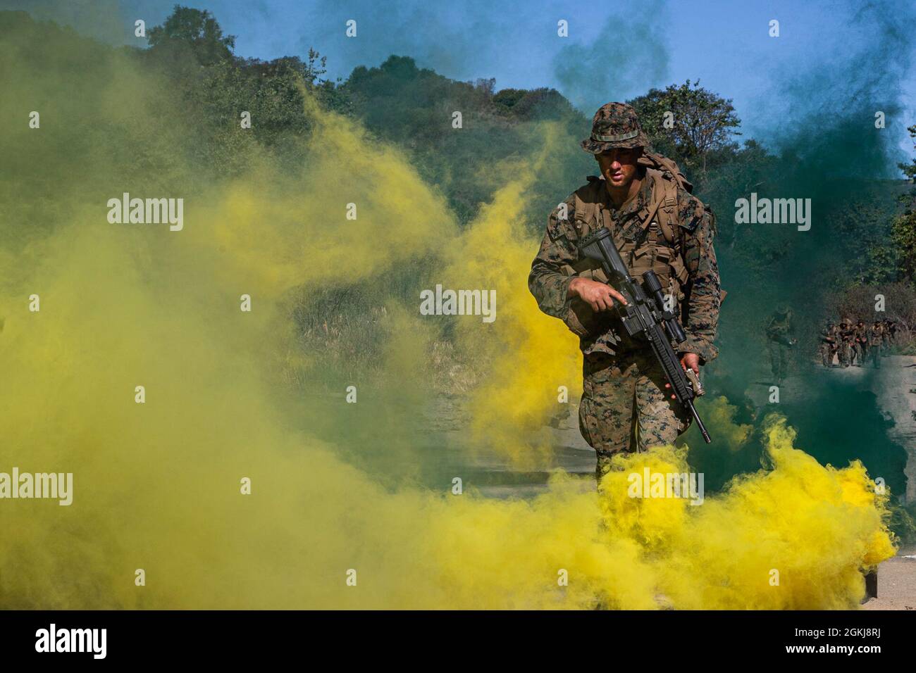 A U.S. Marine with Alpha Company, Infantry Training Battalion, School ...