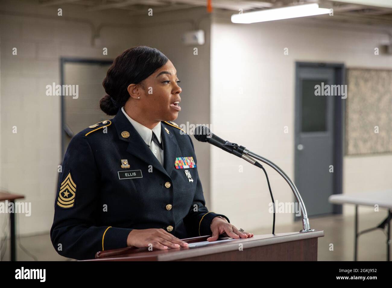 Sgt. Maj. Angela Ellis, incoming sergeant major of 210th Finance ...