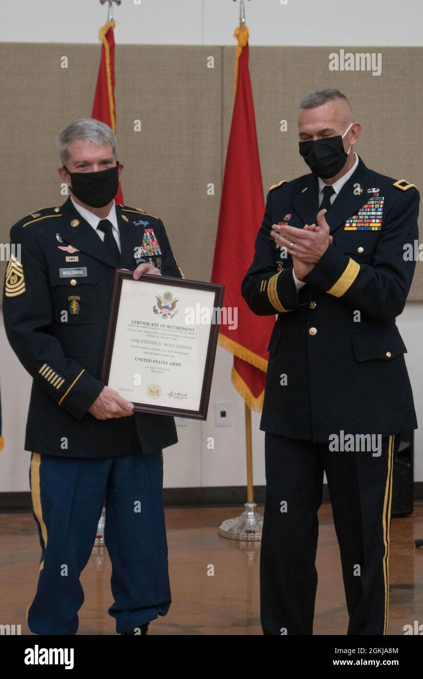 Command Sgt. Maj. Steven B. Wooldridge receives his retirement ...