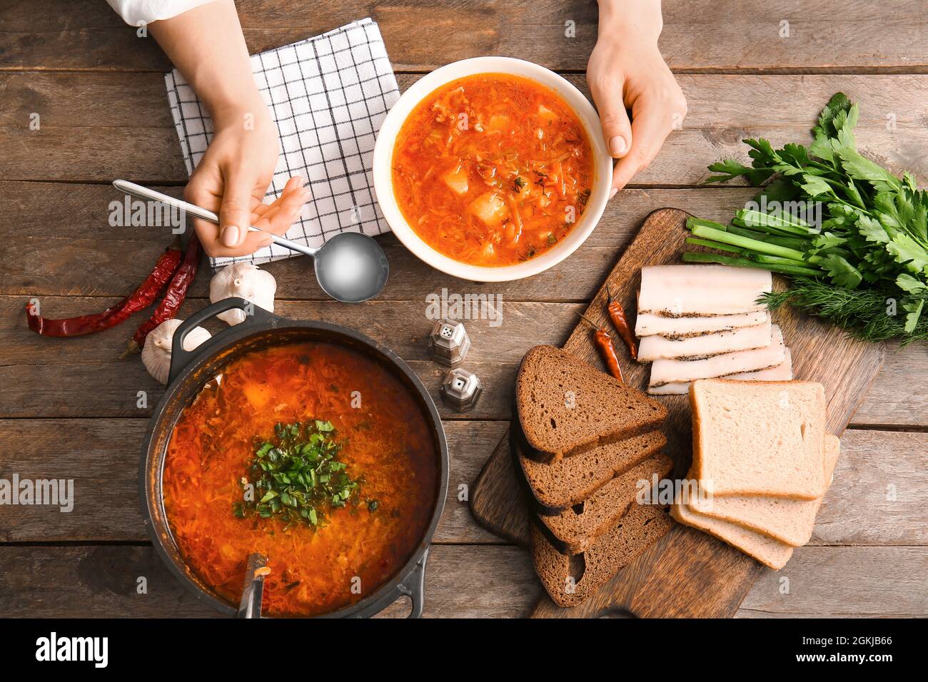 Woman eat borscht on hi-res stock photography and images - Alamy