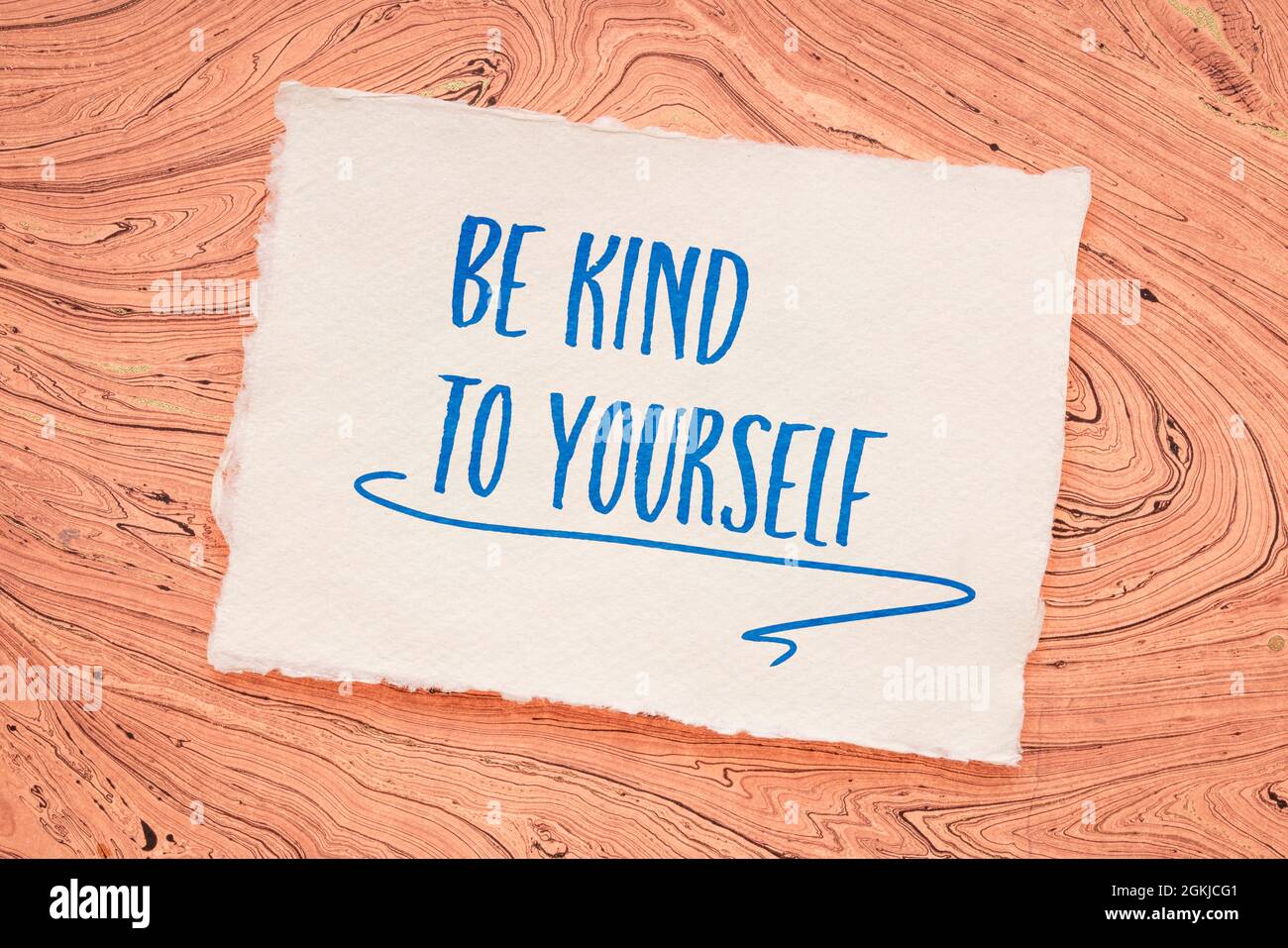 be kind to yourself - inspirational handwriting on a handmade paper ... be kind to yourself - inspirational handwriting on a handmade paper ...