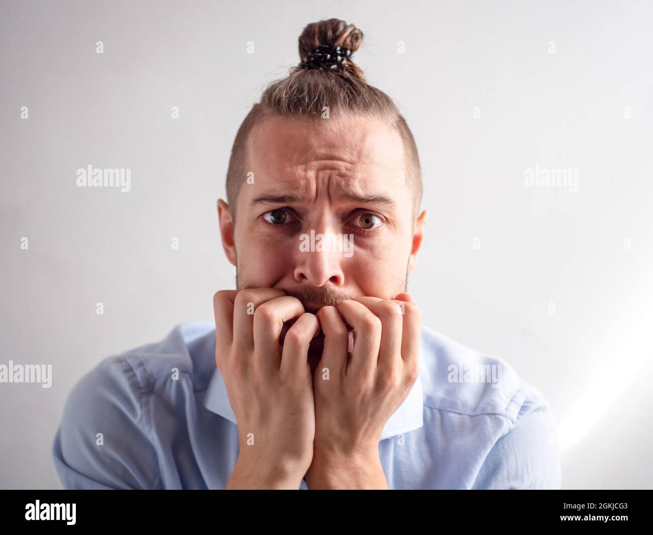 White Young Man Looks Sad, Stressed and Depressed Stock Photo - Alamy