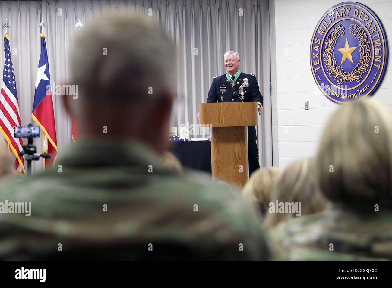 Brig. Gen. Charles M. Schoening delivers remarks at his retirement ...