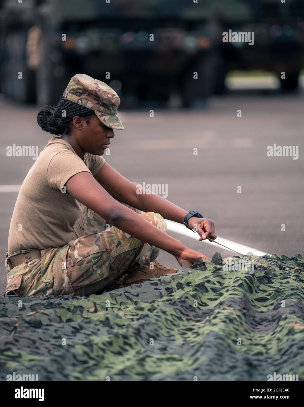 U.S. Army Sgt. Sarah Waggoner, a healthcare specialist assigned to the ...