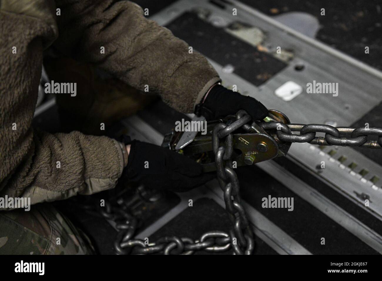 Airmen from the 60th Aerial Port Squadron at Travis Air Force Base ...