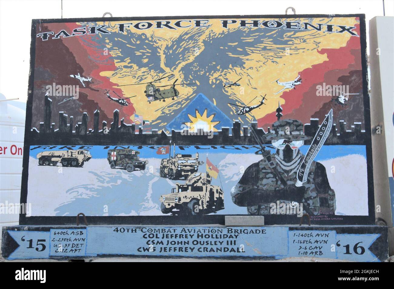 The 40th Combat Aviation Brigade's Task Force Phoenix T-wall mural for ...
