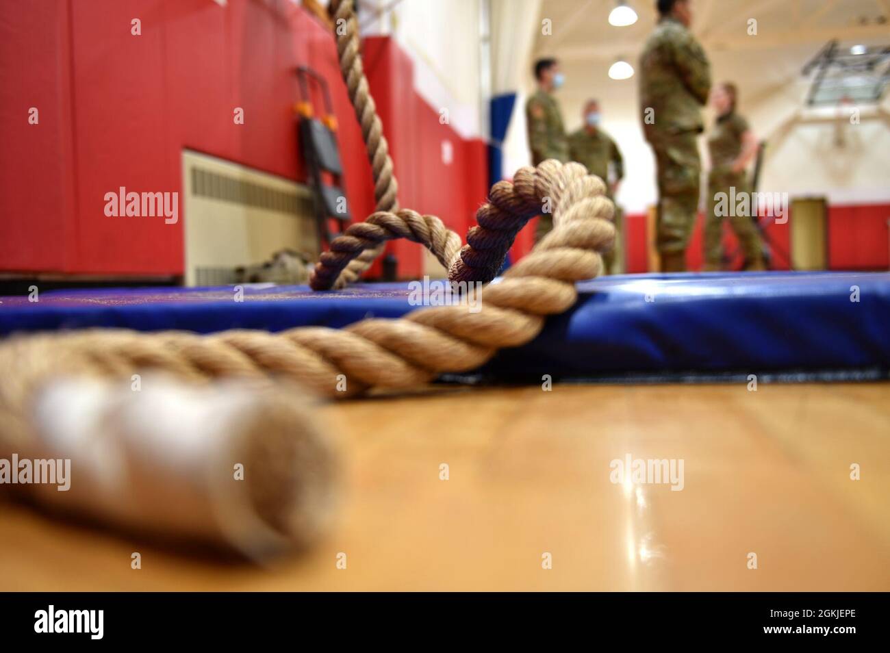 The bottom of a climbing rope lies in wait at the 911th Airlift Wing ...