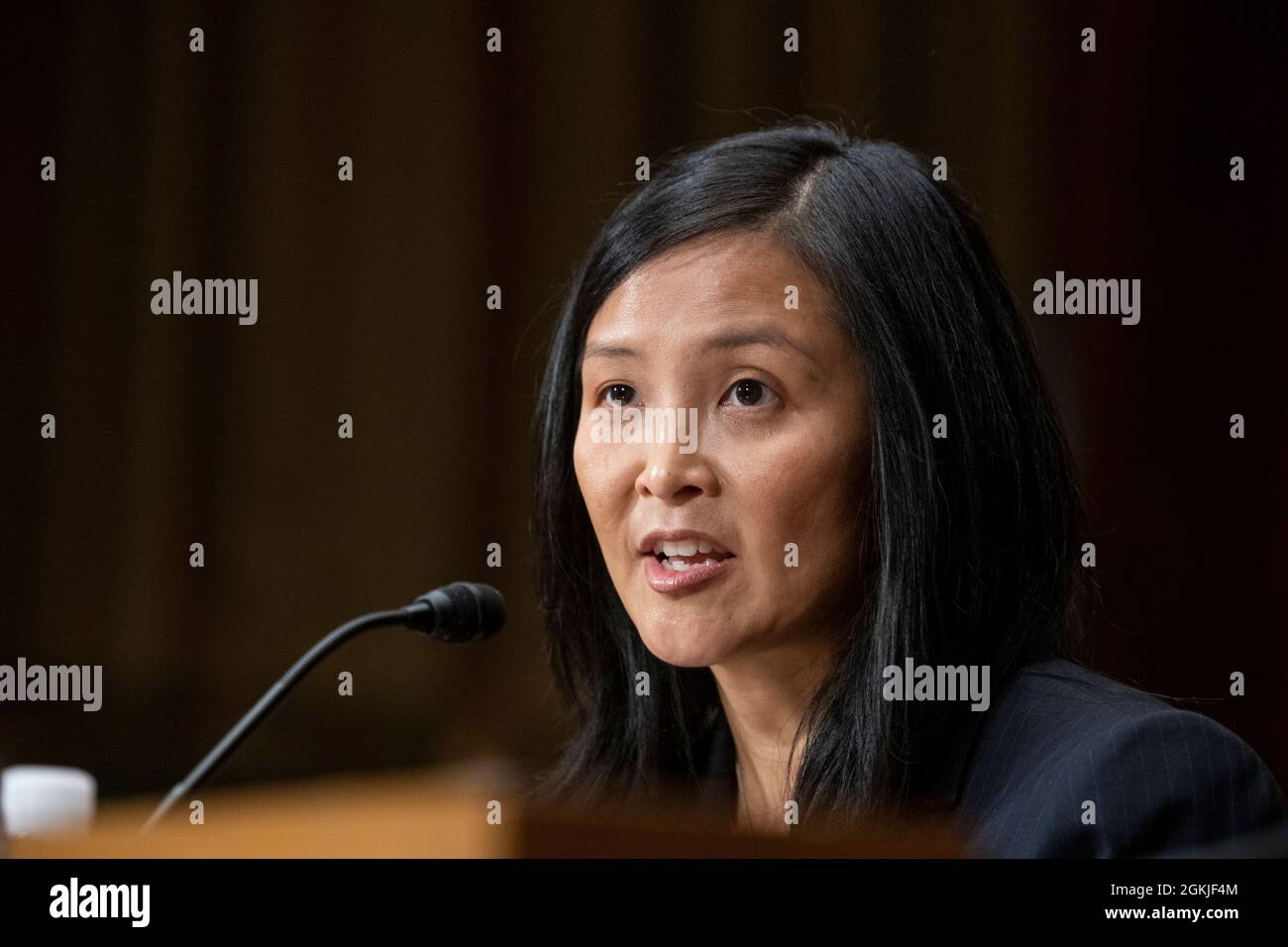 Washington, Vereinigte Staaten. 14th Sep, 2021. Jennifer Sung responds ...