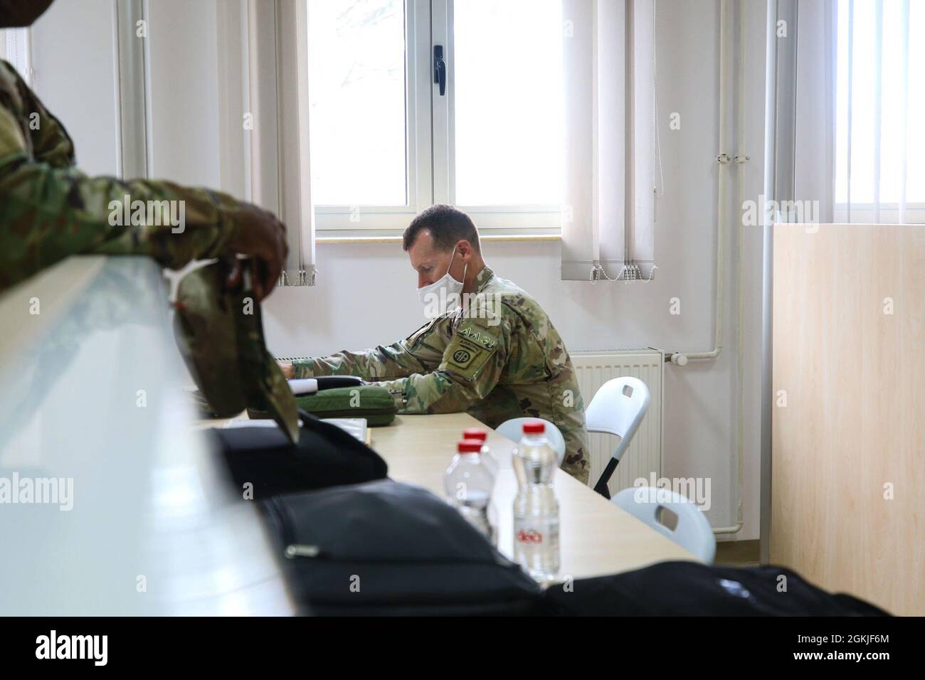 A U.S. Army Paratrooper assigned to 82nd Airborne Division prepares for ...