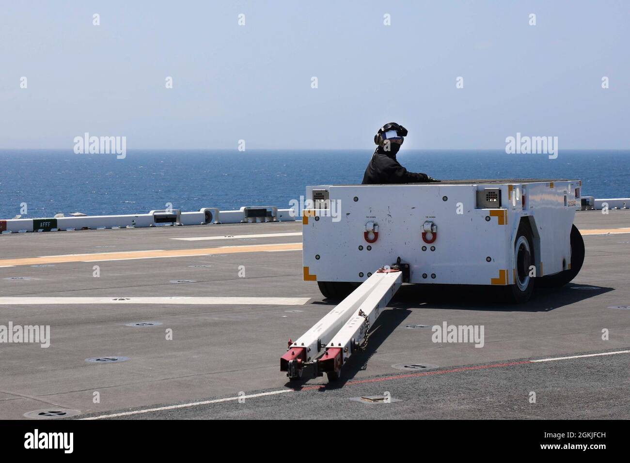 Us navy flight deck tractor hi-res stock photography and images - Alamy